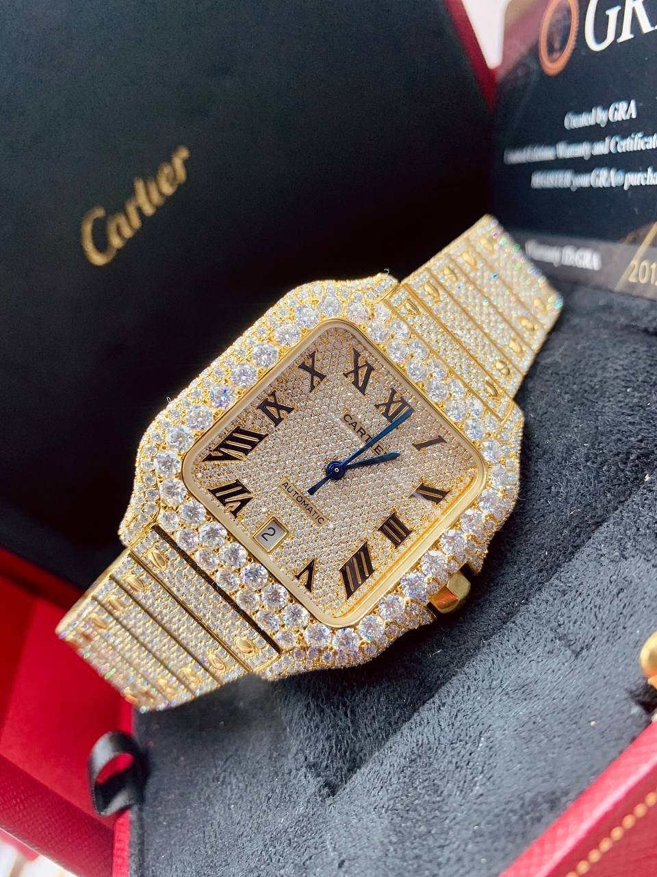Yellow Gold Roman Numerals Cartier Watch – Timeless Luxury & Prestige 24/7